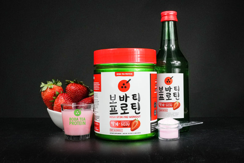 High Stim Pre-Workout | Strawberry Soju – Boba Tea Protein