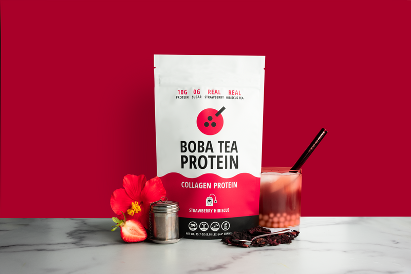 Strawberry Hibiscus Collagen – Boba Tea Protein